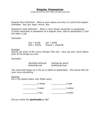 Singular possessives | PDF