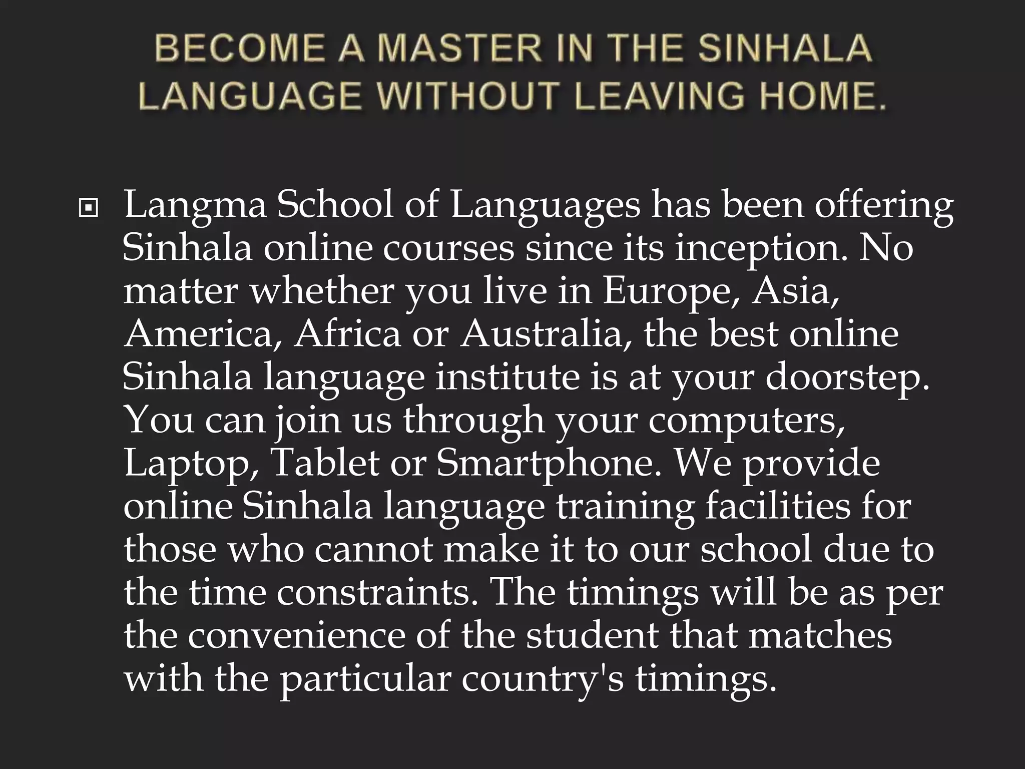 #1 Sinhala language institute| Learn Sinhala Language | Online Sinhala ...