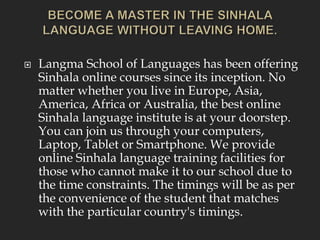 #1 Sinhala language institute| Learn Sinhala Language | Online Sinhala ...