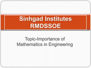 Importance of Maths in Engineering | PPTX