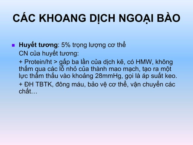 Sinh lý dịch cơ thể | PPT