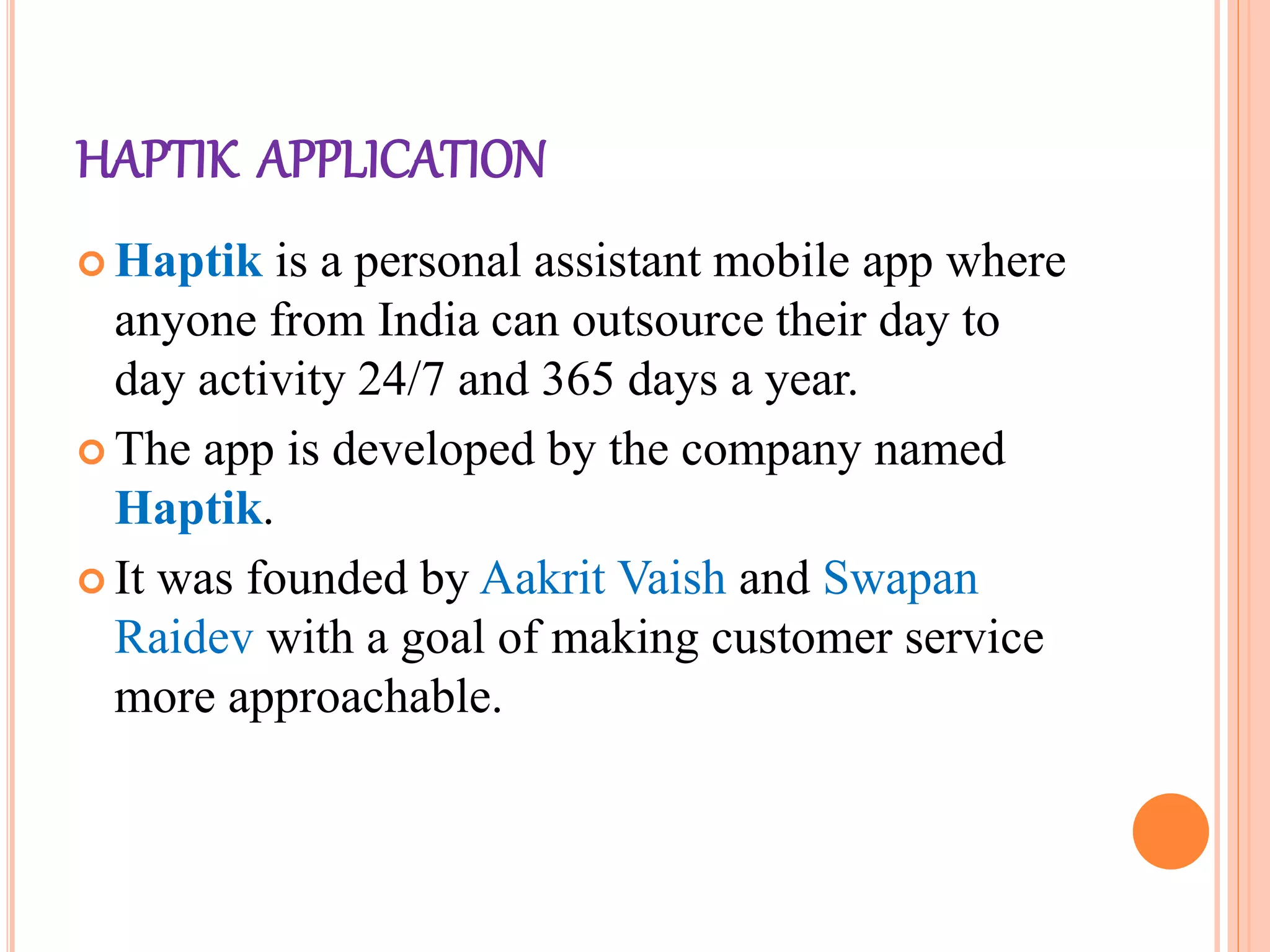 Haptik application ppt | PPT