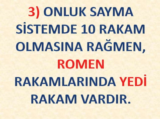 Sinifi romen rakamlari sunusu | PPTX