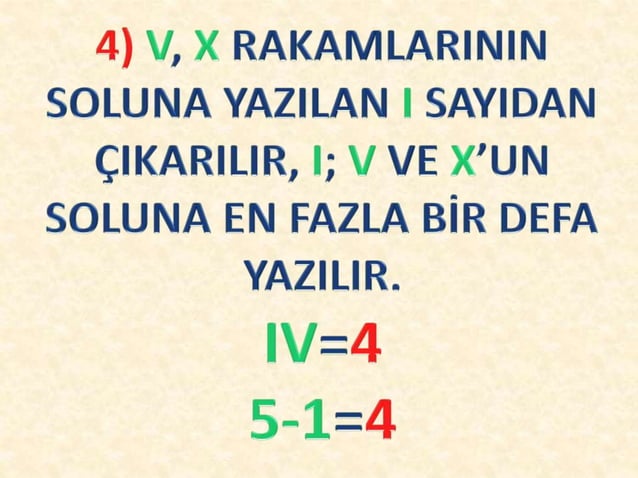 Sinifi romen rakamlari sunusu | PPTX