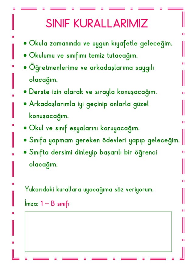 Sinif kurallarimiz | PDF