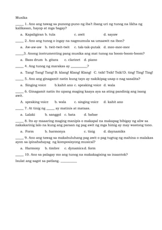 Sining example periodical examination.docx