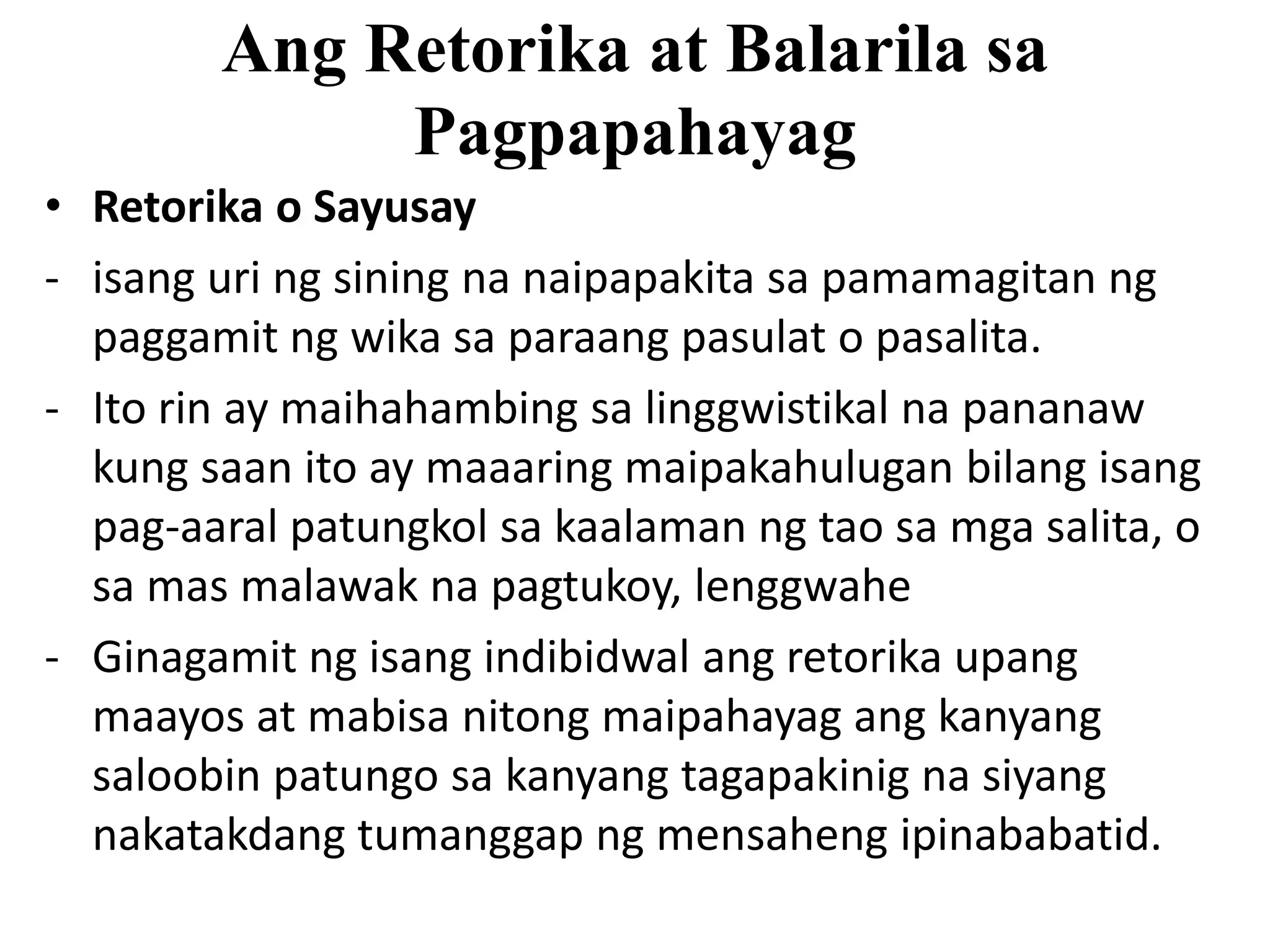 Sining ng pakikipagtalastasan at panitikan sa wikang filipino | PPTX