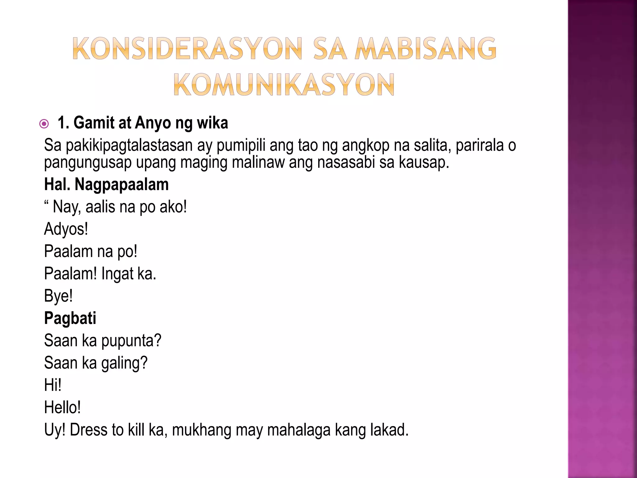 Sining ng pakikipagtalastasan fil 101 | PPTX