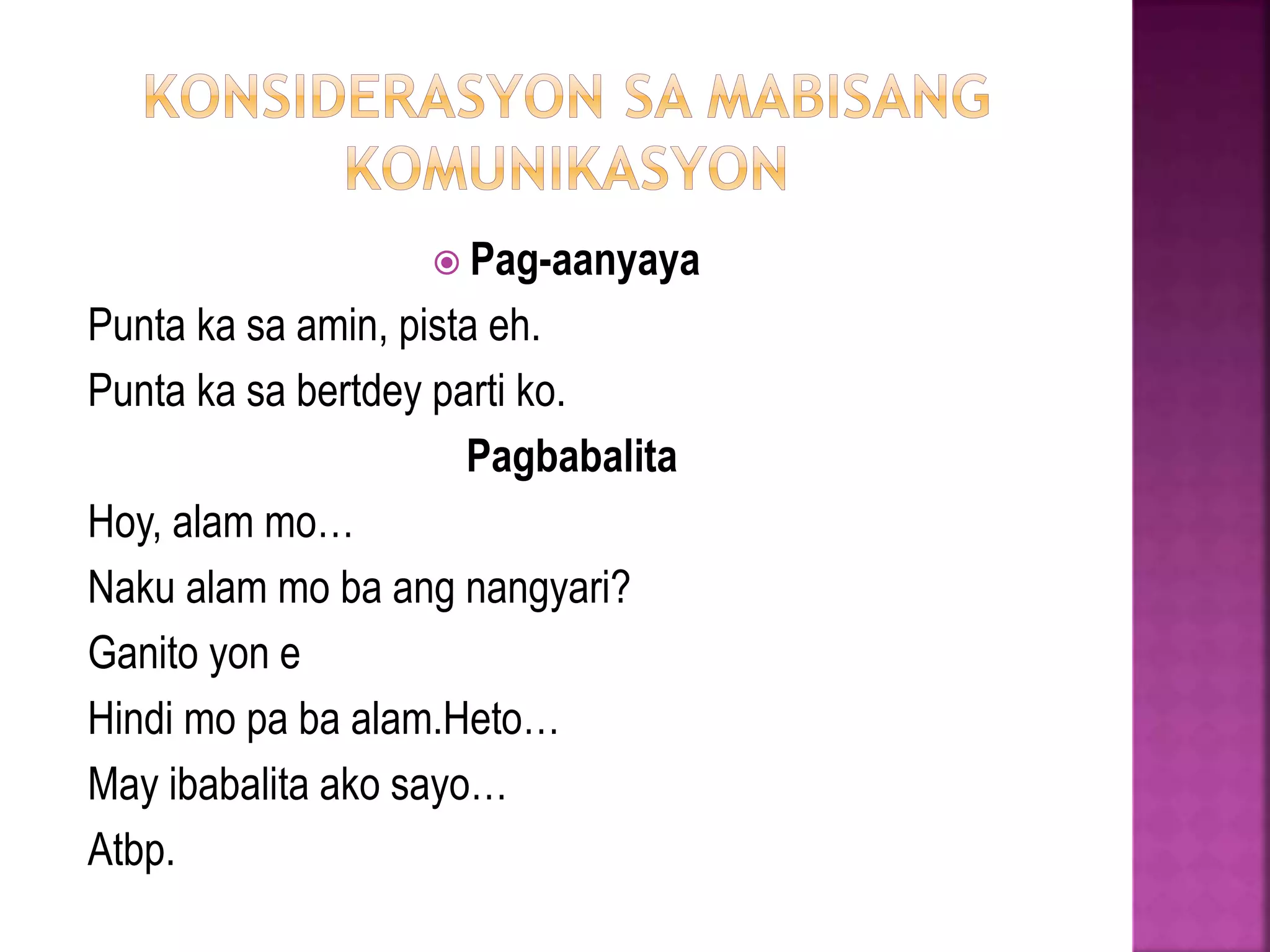 Sining ng pakikipagtalastasan fil 101 | PPTX