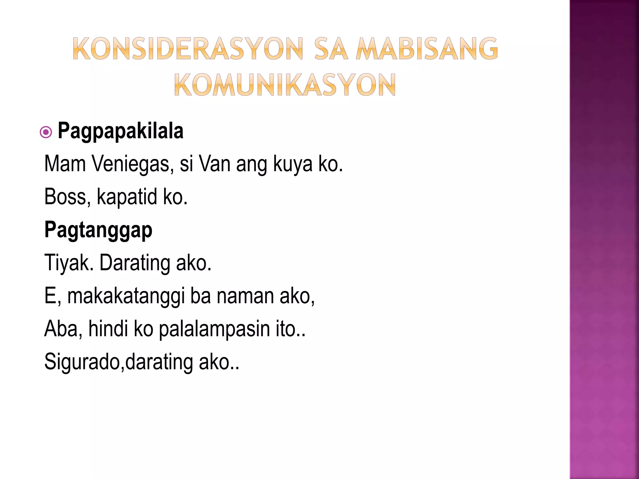 Sining ng pakikipagtalastasan fil 101 | PPTX