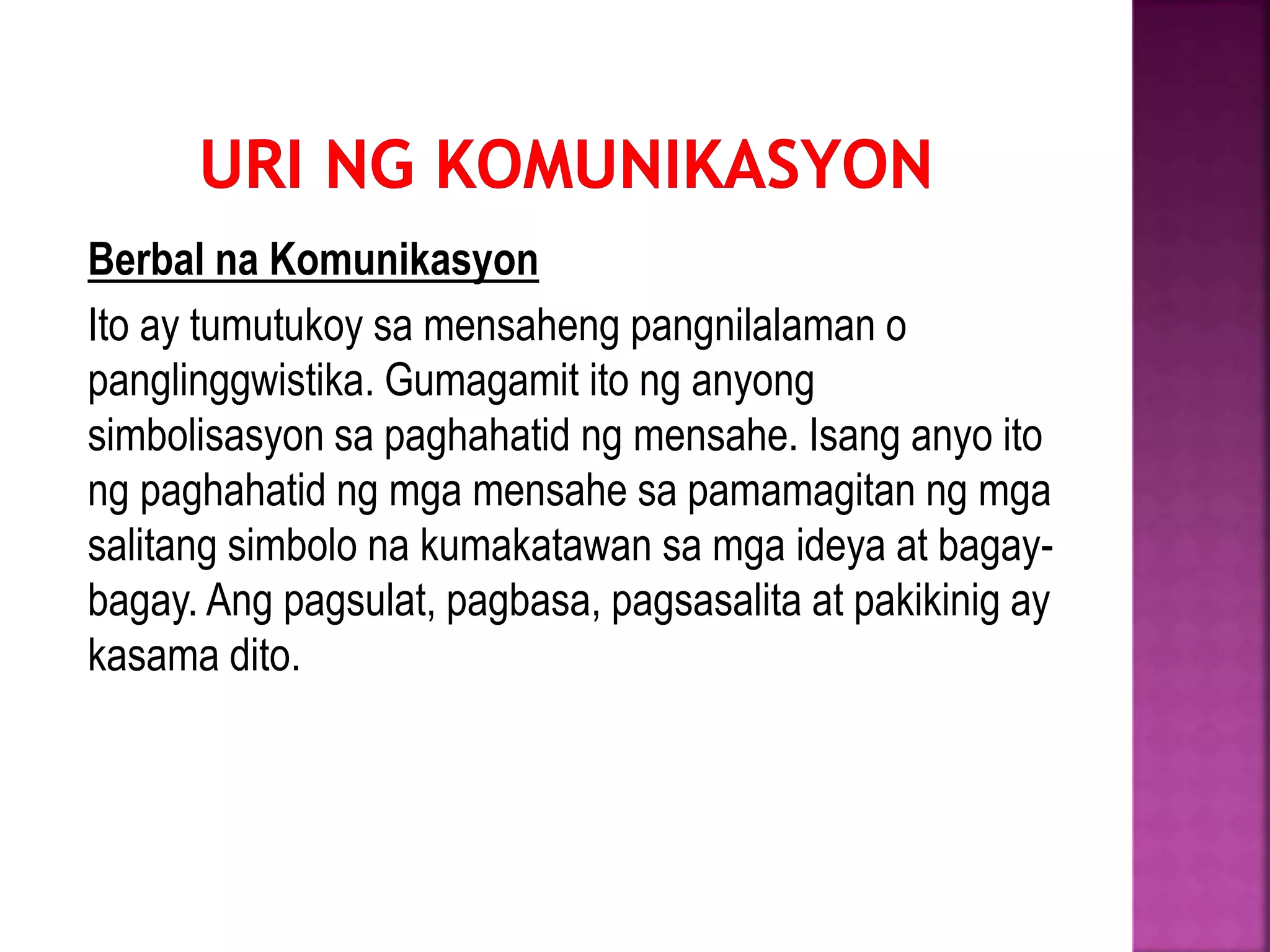Sining ng pakikipagtalastasan fil 101 | PPTX