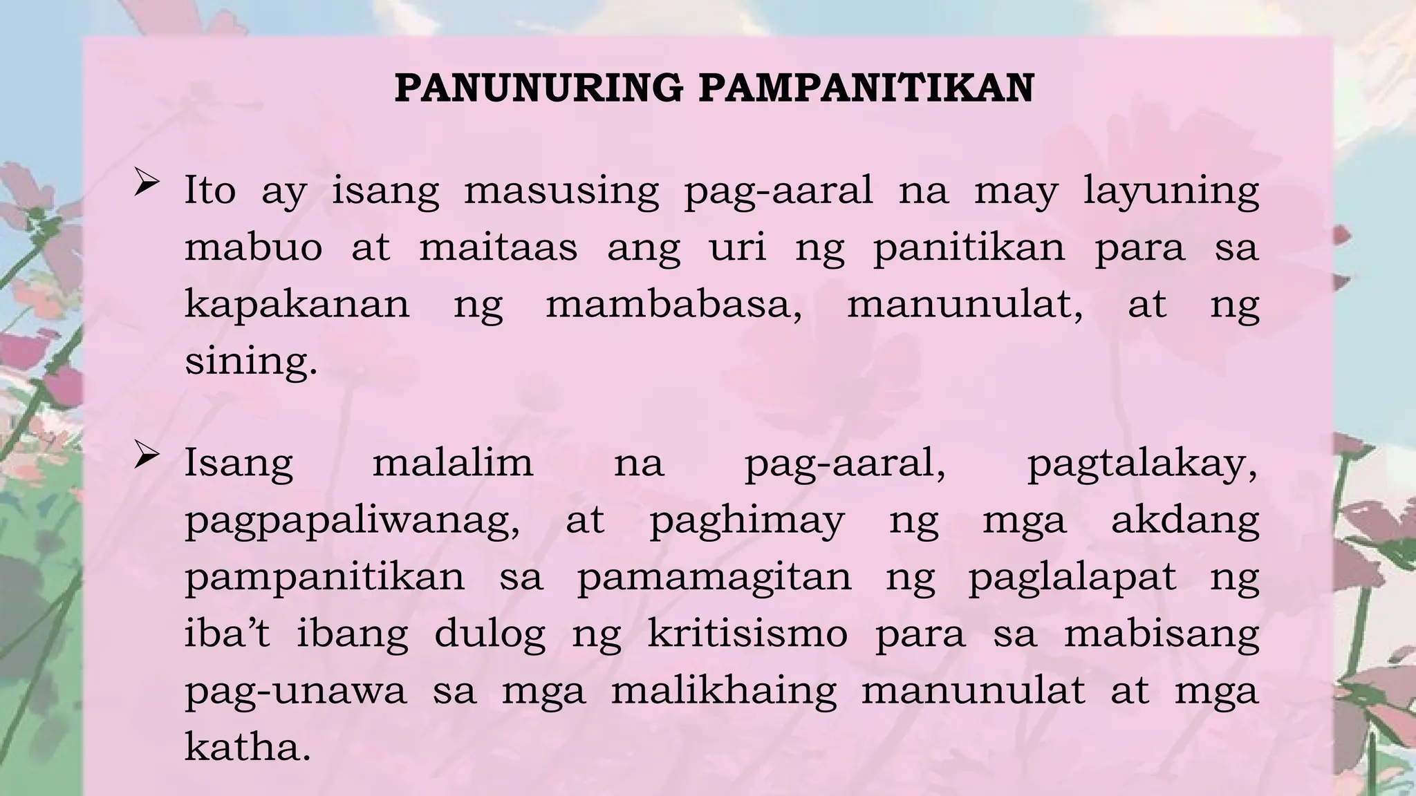 Sining ng Panunuring Pampanitikan. .pptx