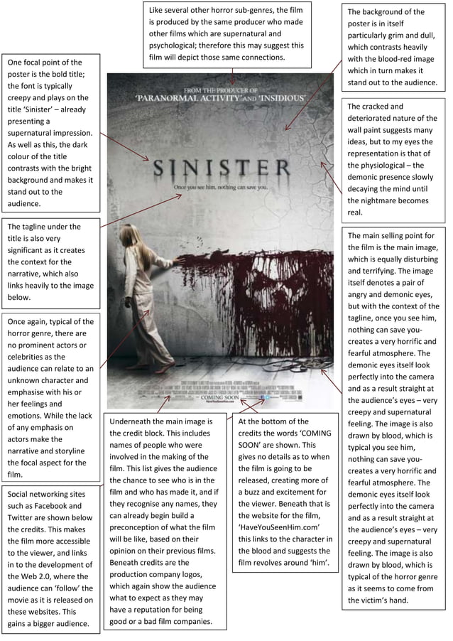 Sinister film poster analysis | DOCX