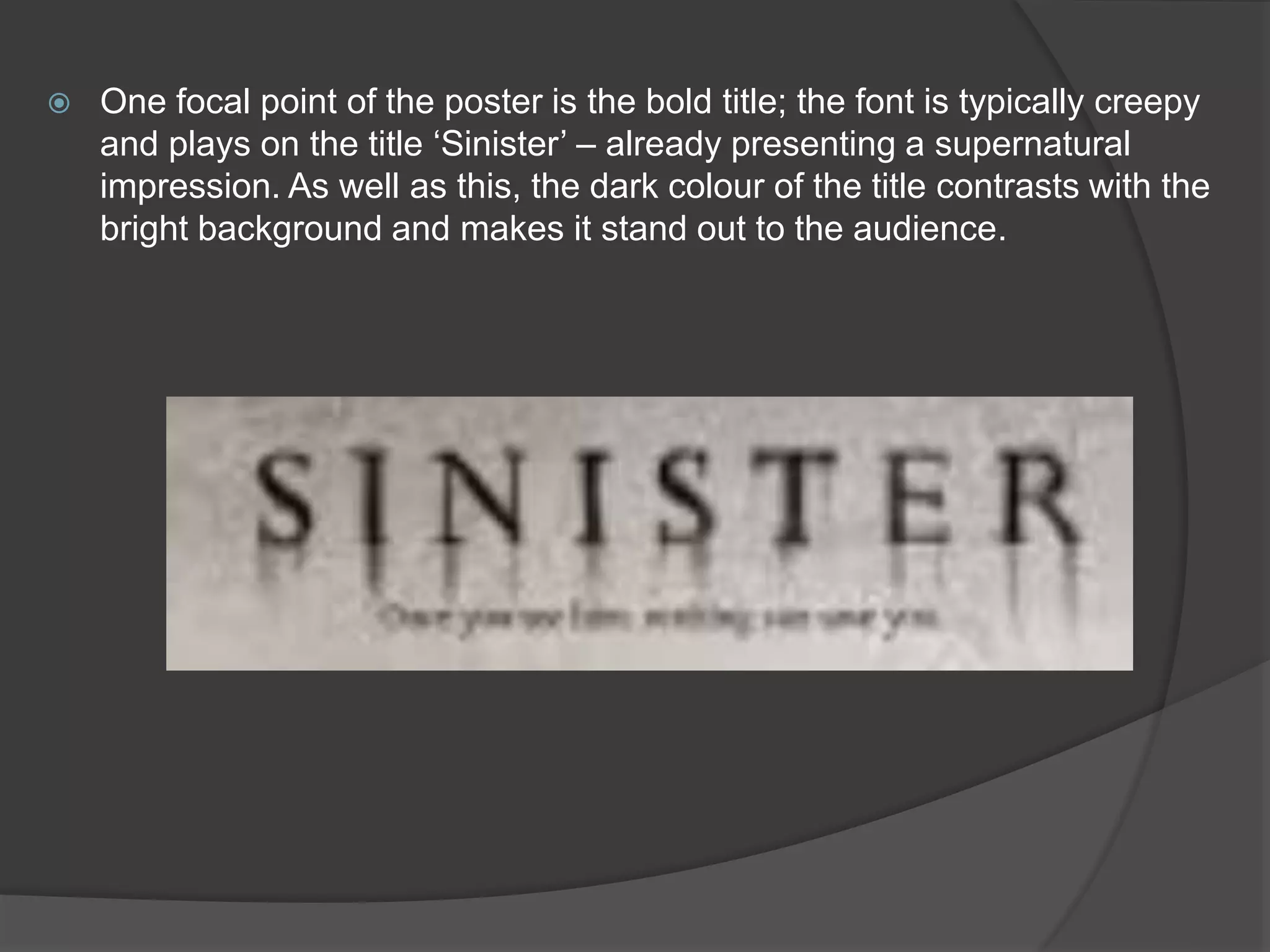 Sinister textual analysis | PPTX