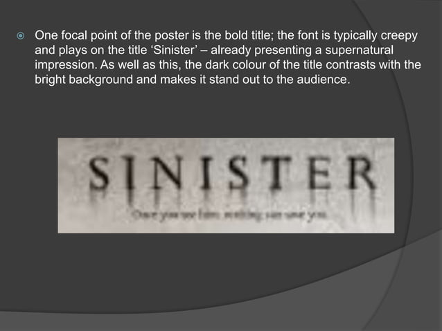 Sinister textual analysis | PPT