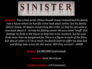 Sinister trailer analysis | PPTX
