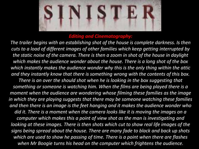 Sinister trailer analysis | PPTX