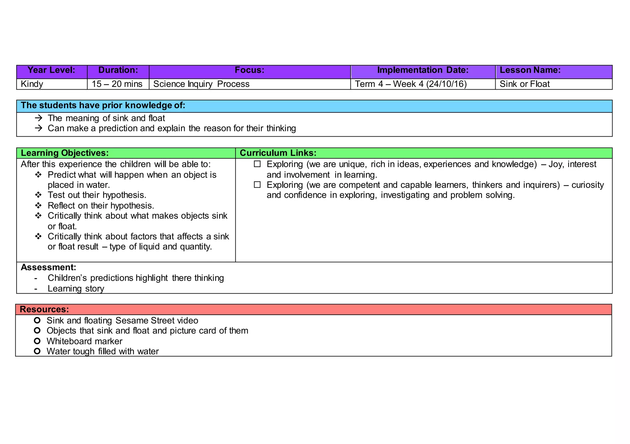 Sink or float | DOCX