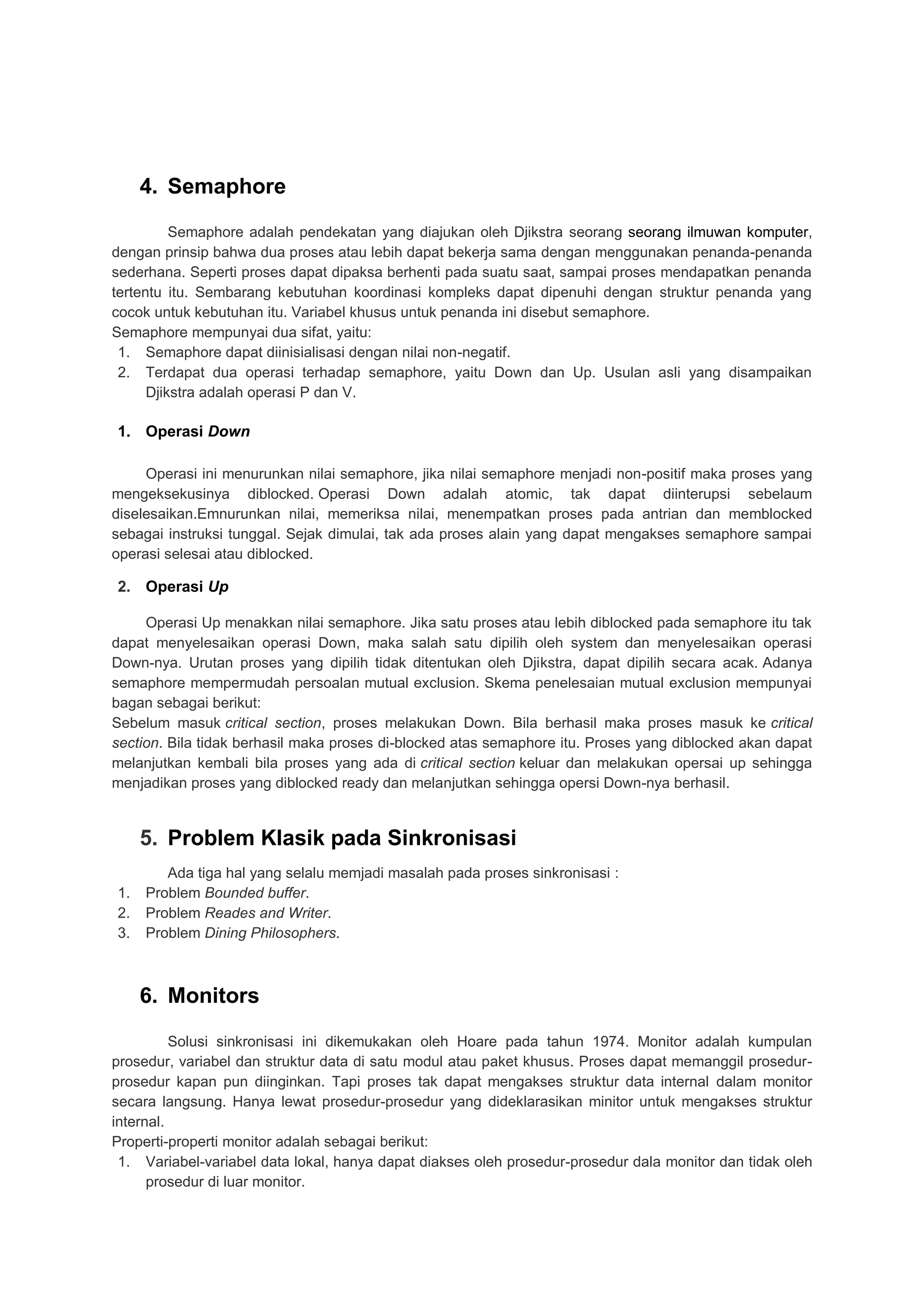 Sinkronisasi dan deadlock | DOCX