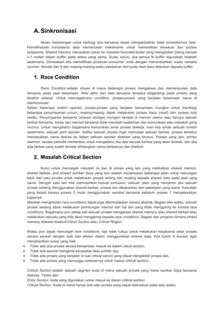 Sinkronisasi dan deadlock | DOCX
