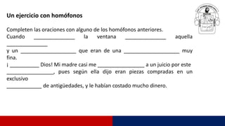 Sinónimos, antónimos, parónimo, homografos y homófonos | PPT