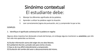 SINÓNIMOS Y ANTÓNIMOS EN CONTEXTO PARA CURSO DE NIVELACIÓN ...