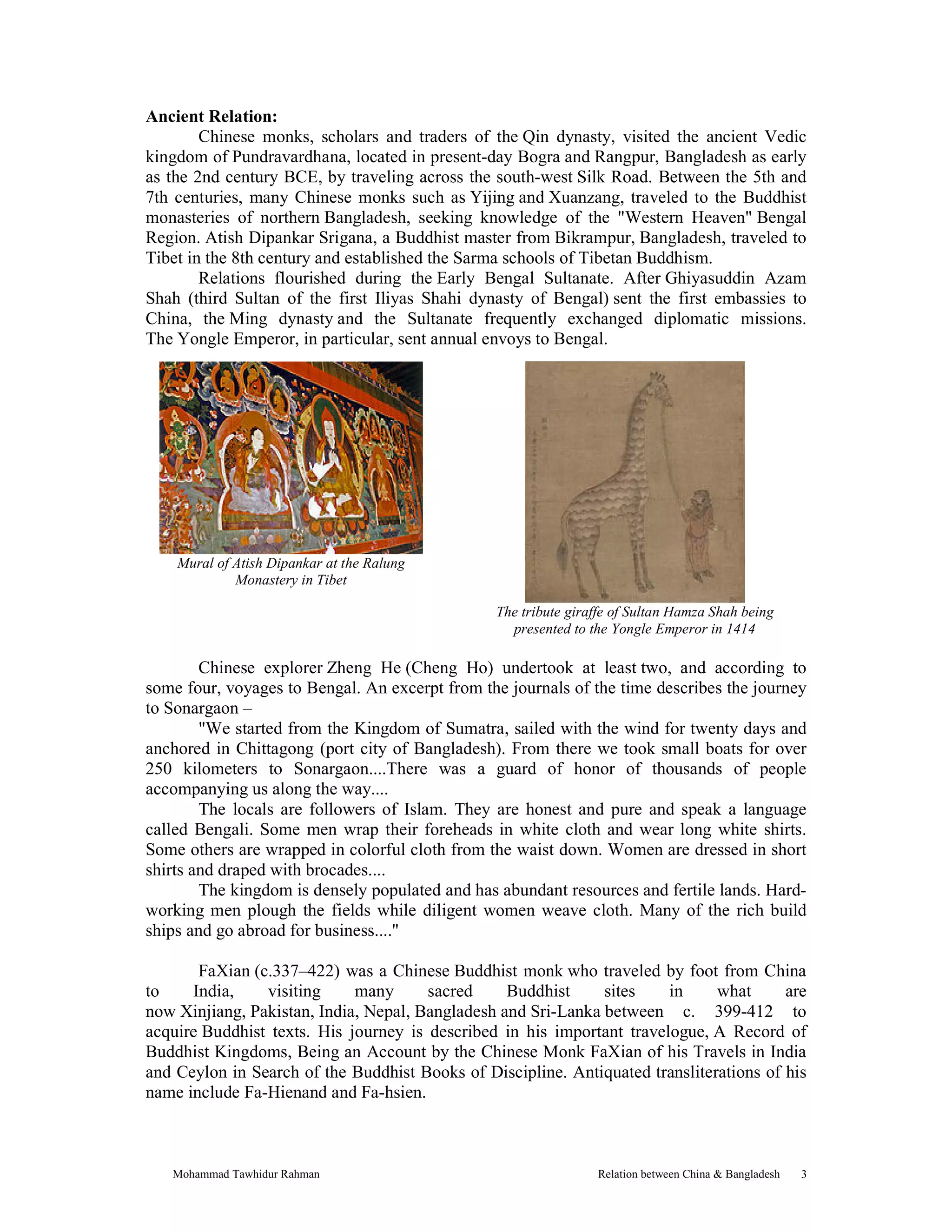 Sino-Bangla Relation | PDF