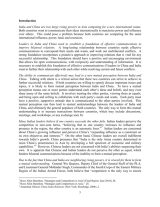 Bilateral Communication Practices Between China and India | DOCX