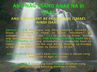 Sino ang Inalay si Isaac o si Ismael | PPTX