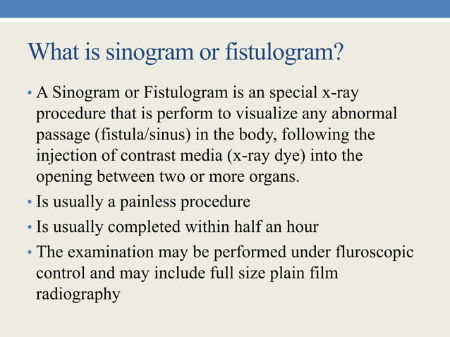 Sinogram and fistulogram | PPTX