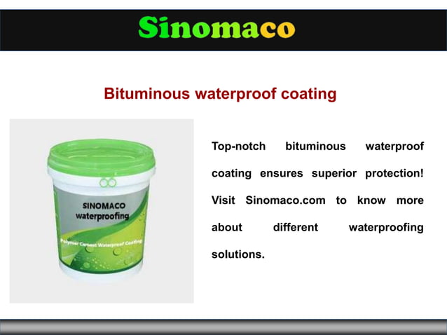 Bituminous waterproof coating | PPT