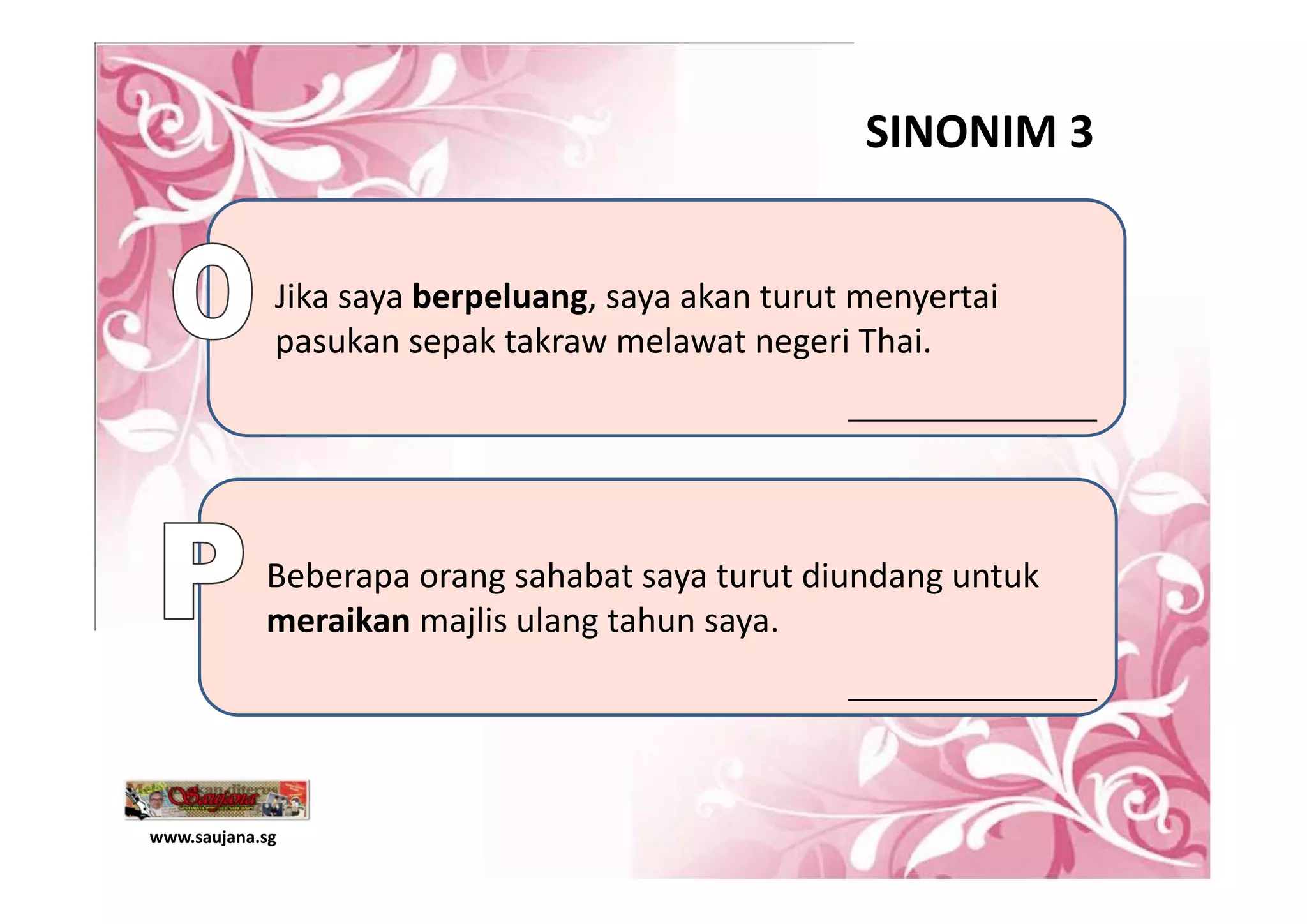 Sinonim P5/P6 bilangan 3 | PDF