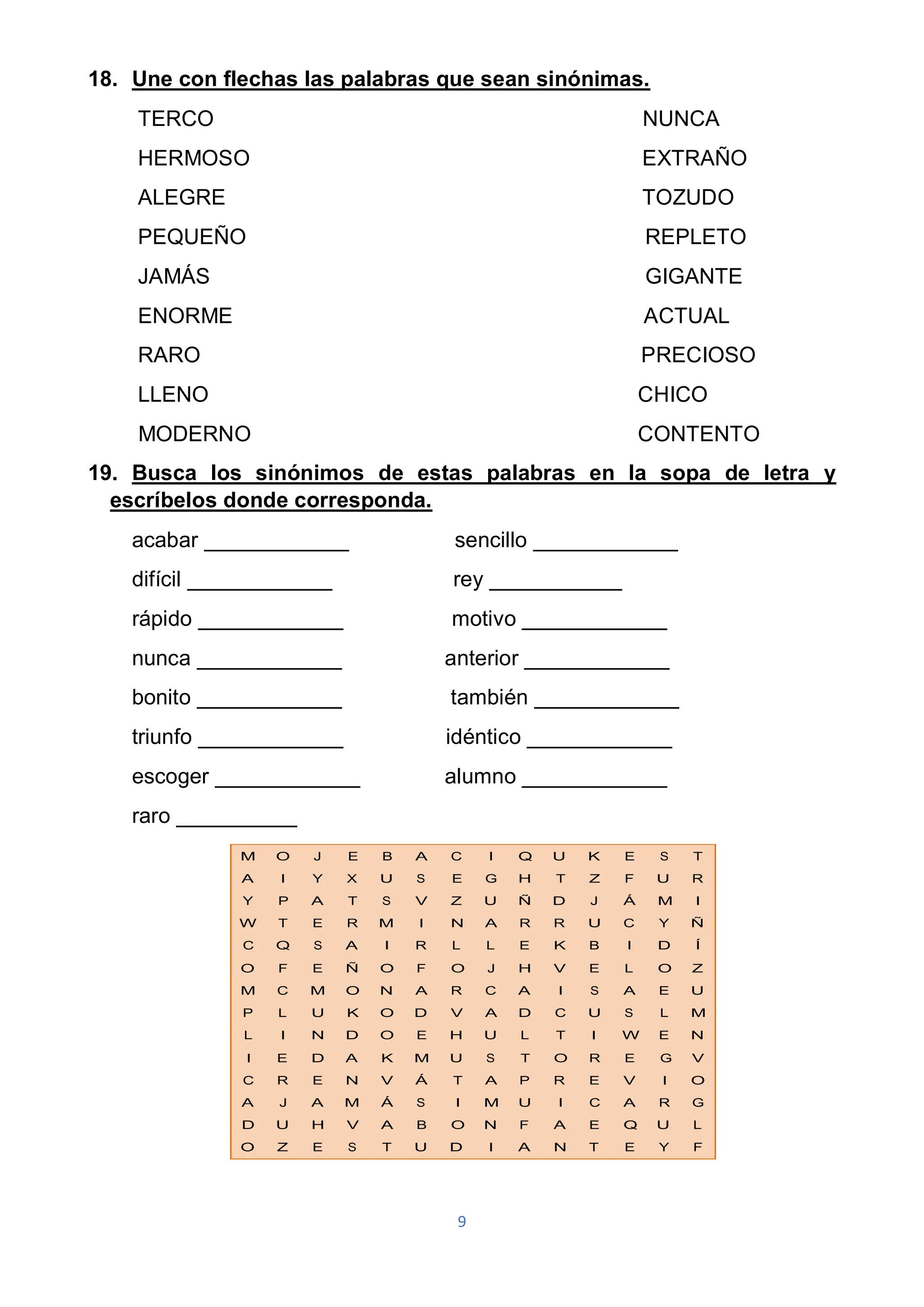 SINÓNIMOS-Y-ANTÓNIMOS ejercicios prácticos | PDF