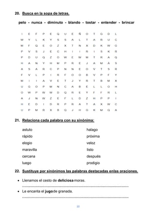 SINÓNIMOS-Y-ANTÓNIMOS ejercicios prácticos | PDF