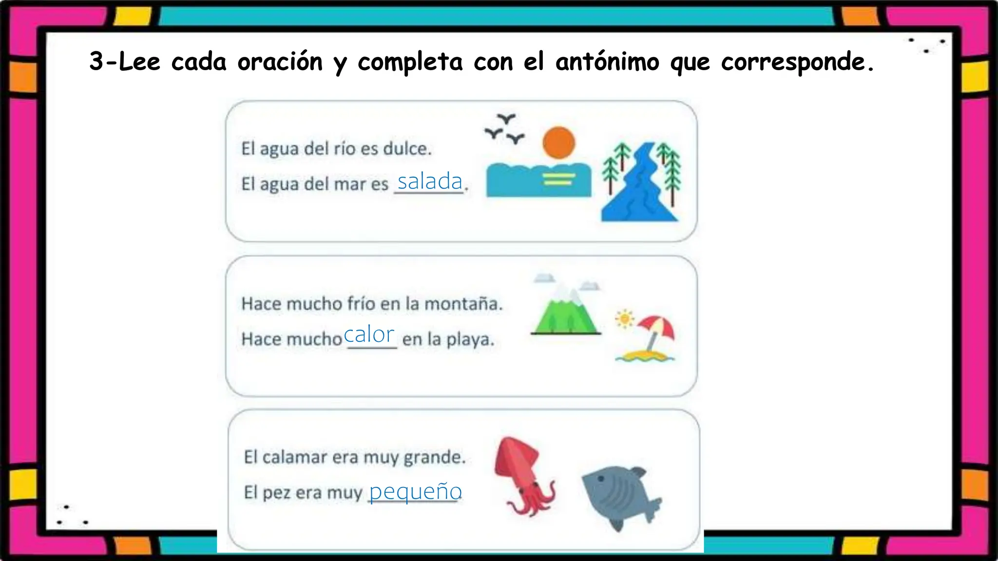 SINONIMOS Y ANTONIMOS para tercer año básico | PPTX