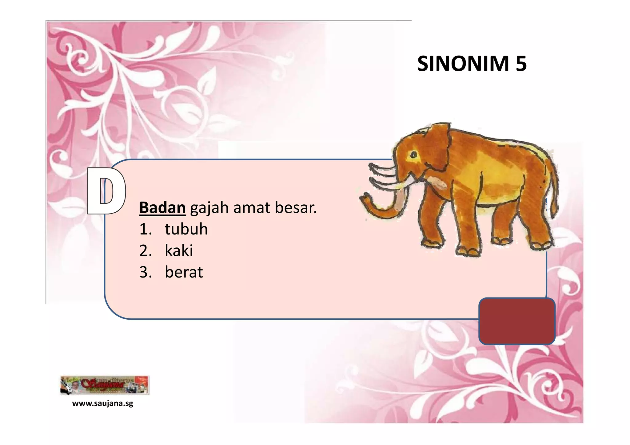 Sinonim P1/P2 bilangan 5 | PDF