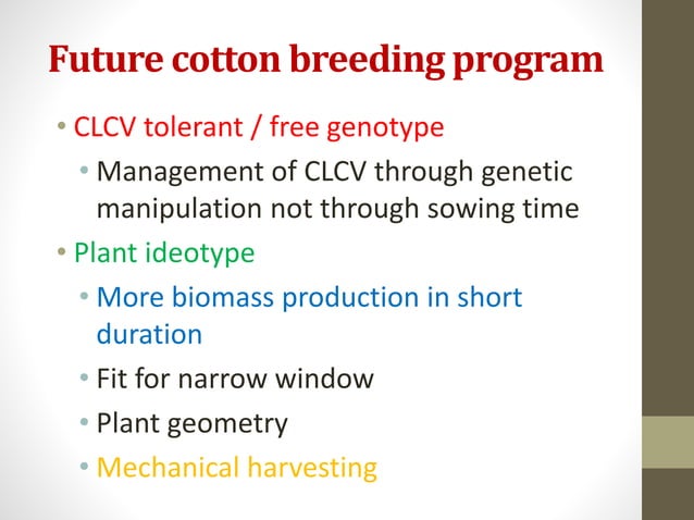 Cotton Breeding Program in Climate Change Scenario: Challenges and ...