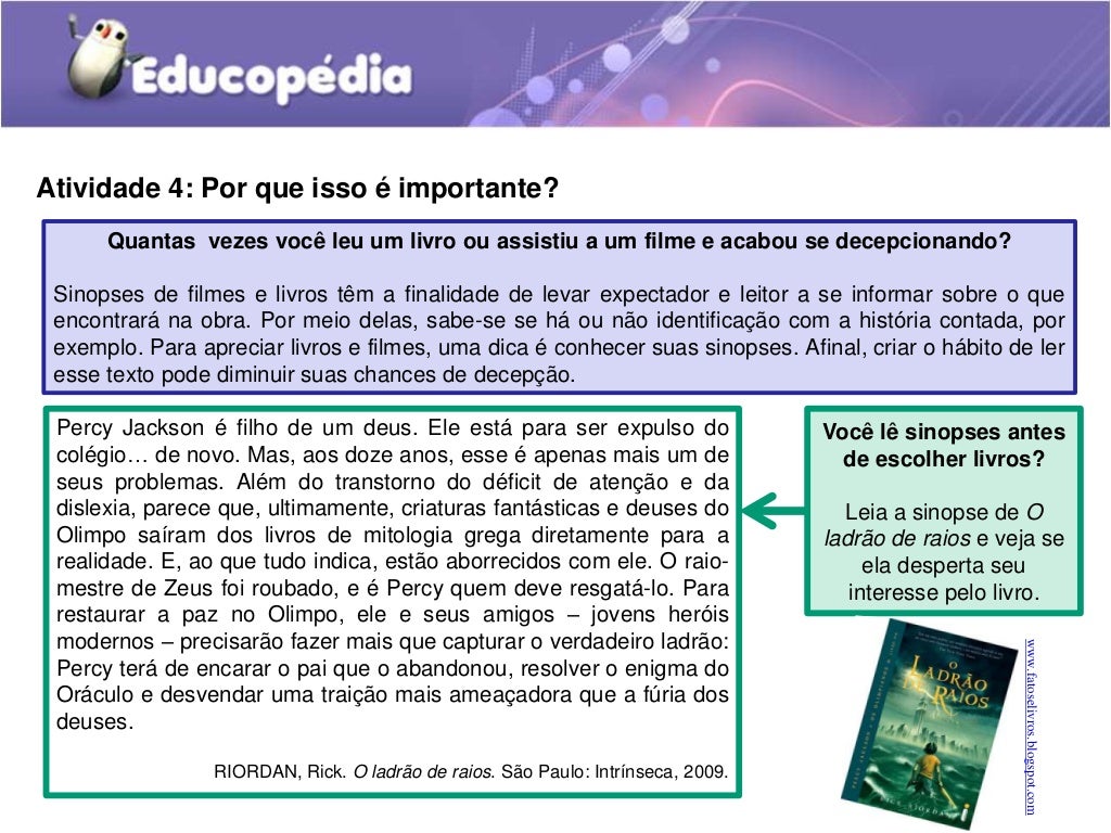 Sinopse De Um Livro - FDPLEARN