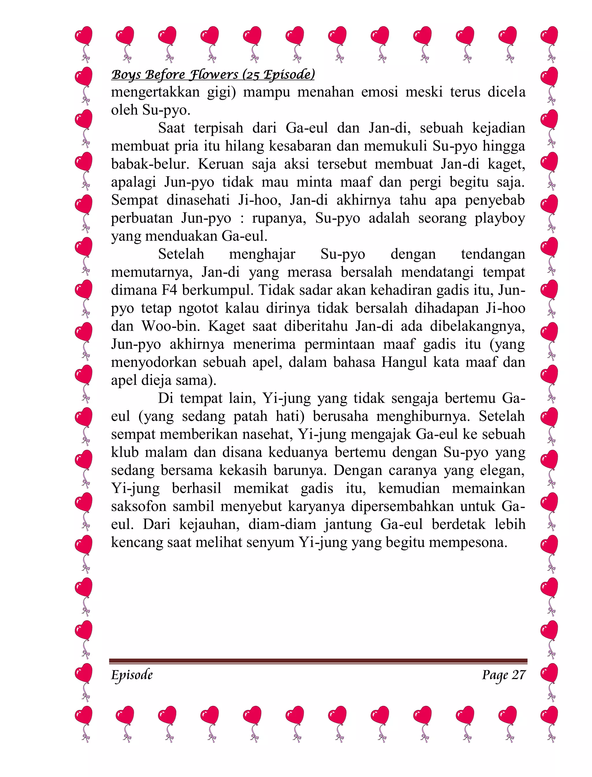 Sinopsis boys before flowers | PDF