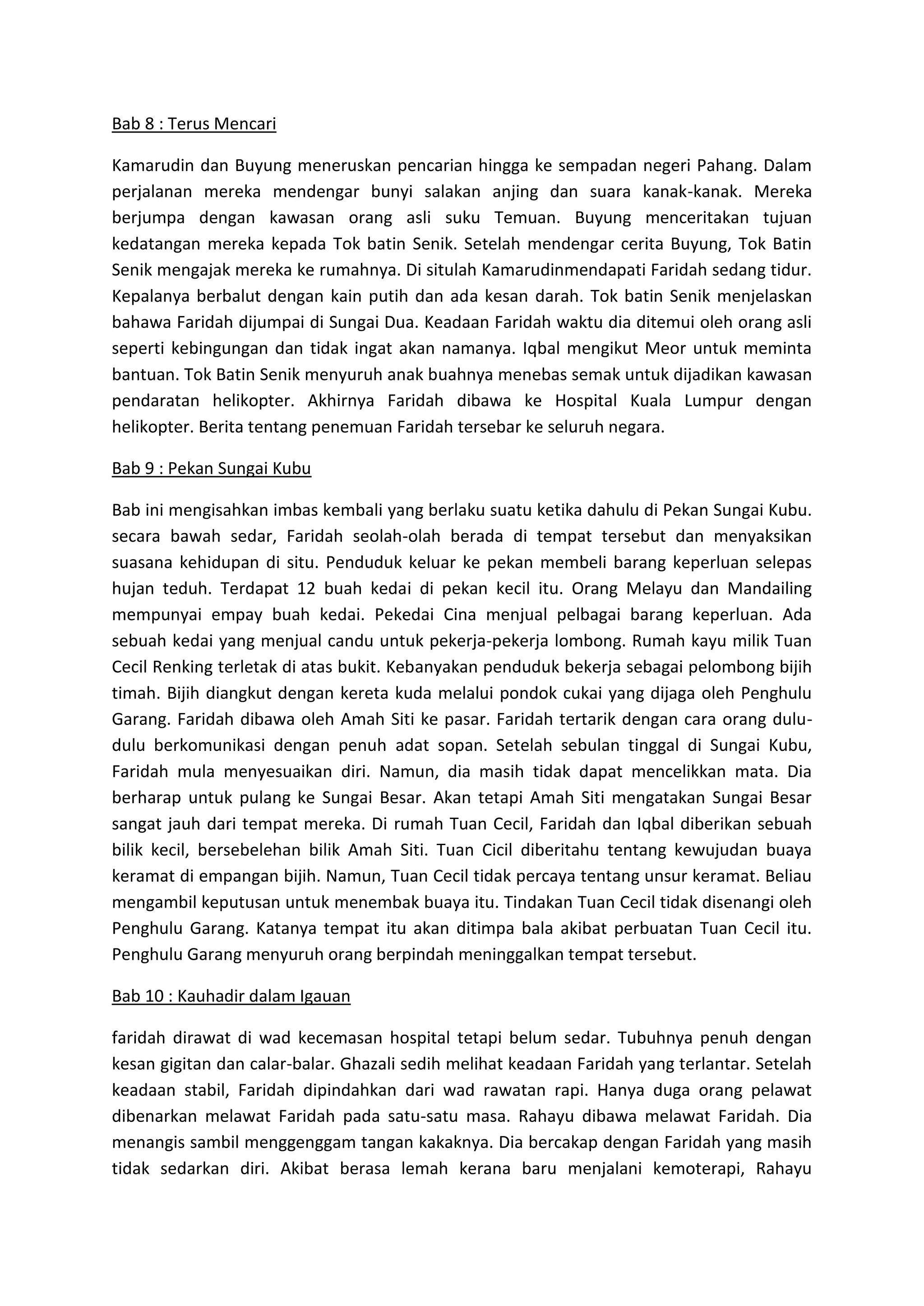 Sinopsis kabus di perbukitan | DOCX