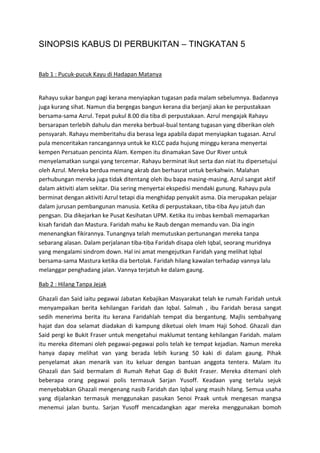 Sinopsis kabus di perbukitan | PDF