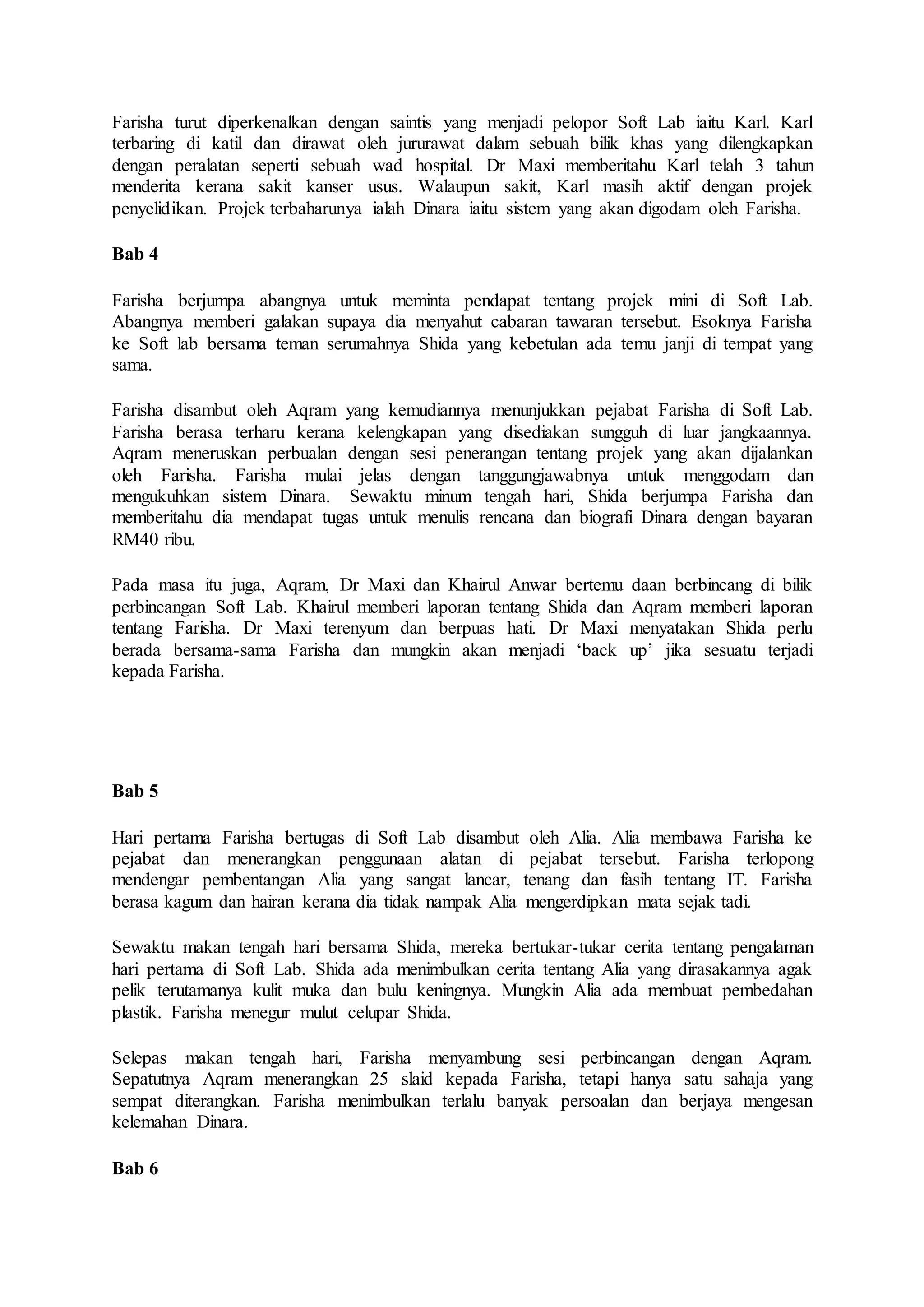 Sinopsis novel di sebalik dinara | DOCX