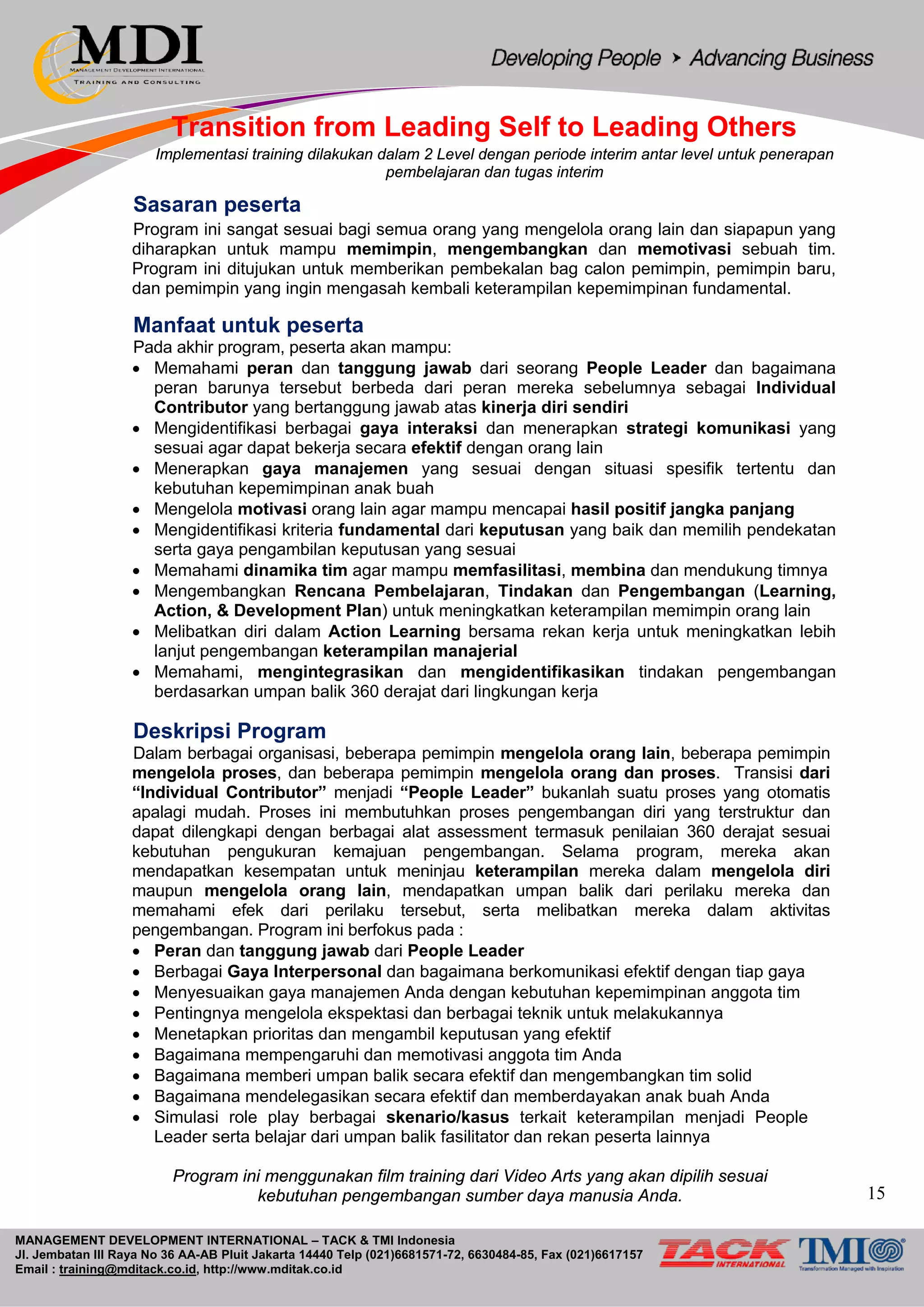 Materi Program pelatihan training jakarta | PDF