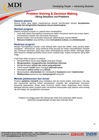 Materi Program pelatihan training jakarta | PDF