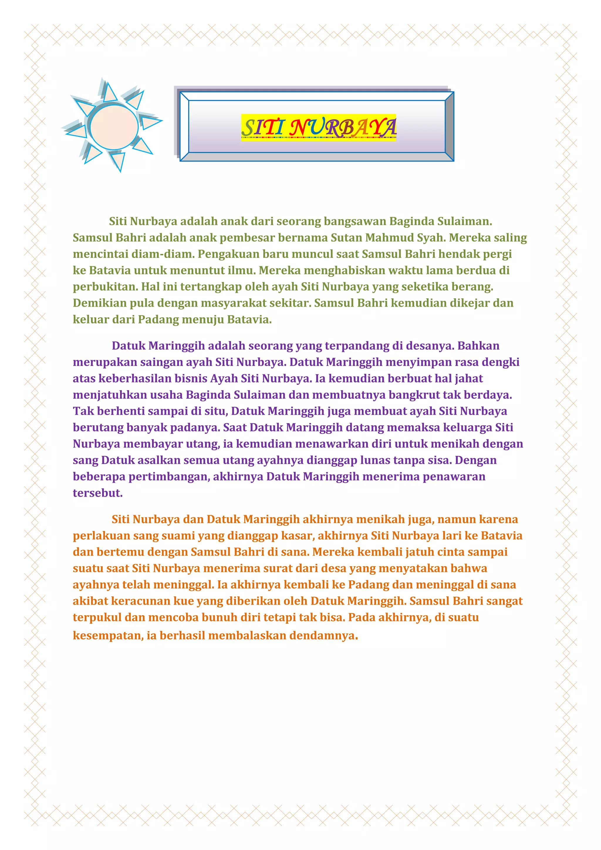 Sinopsis Siti Nurbaya | DOCX