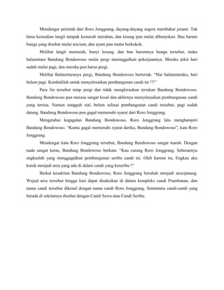 Sinopsis teater rakyat roro jongrang | DOC