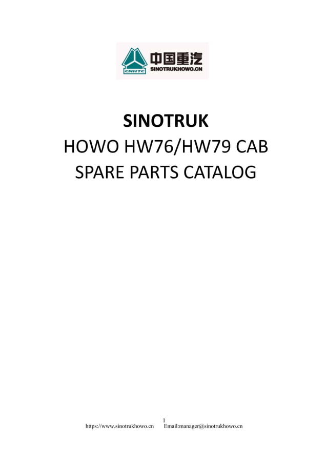 Sinotruk howo hw76 hw79 cab spare parts catalog pdf download | PDF