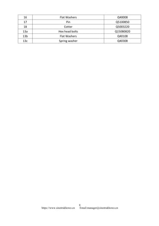 Sinotruk howo hw76 hw79 cab spare parts catalog pdf download | PDF