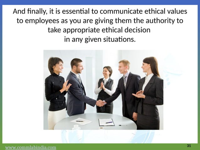 Ethics at a workplace with an open setup | PPT