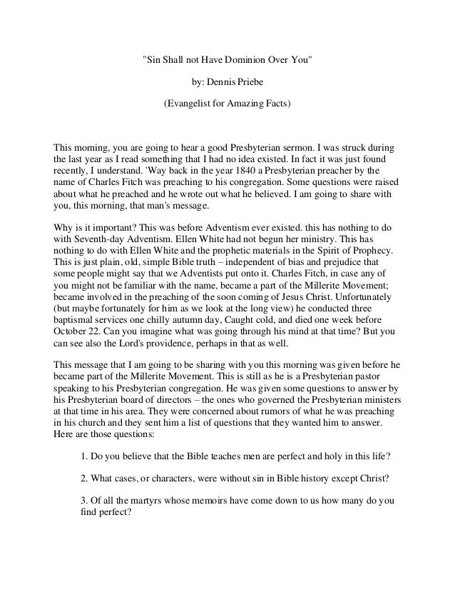 Sin shall not have dominion over you